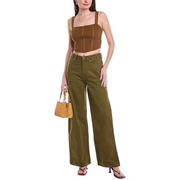 STAUD | Jeans | Staud Womens X Wrangler The Loose Sergeant Green Wide ...